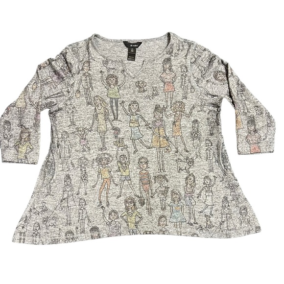 Ali Miles | Sweaters | Ali Miles Heather Grayblack Girl Power Knit ...